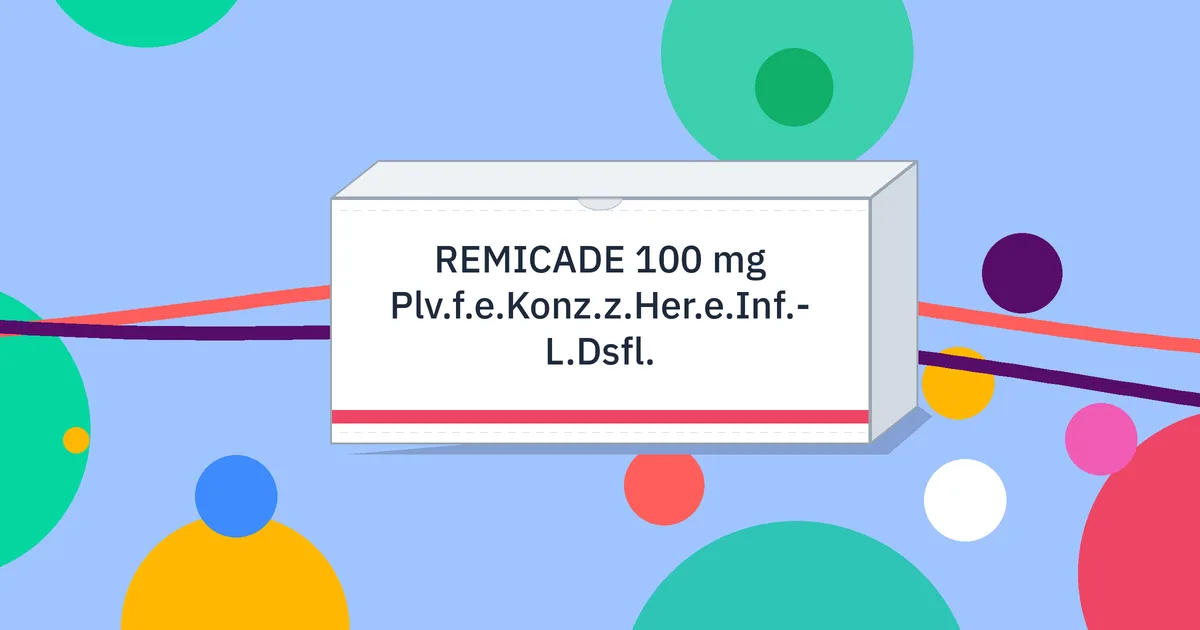 Symbolbild: Packung mit der Aufschrift REMICADE 100 mg Plv.f.e.Konz.z.Her.e.Inf.-L.Dsfl. (PZN 03767883) – Verfügbarkeit und Bezug in Apotheken in Frankfurt am Main