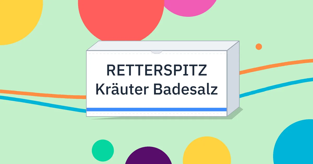 Symbolbild: Packung mit der Aufschrift RETTERSPITZ Kräuter Badesalz (PZN 19270096) – Verfügbarkeit und Bezug in Apotheken in Frankfurt am Main