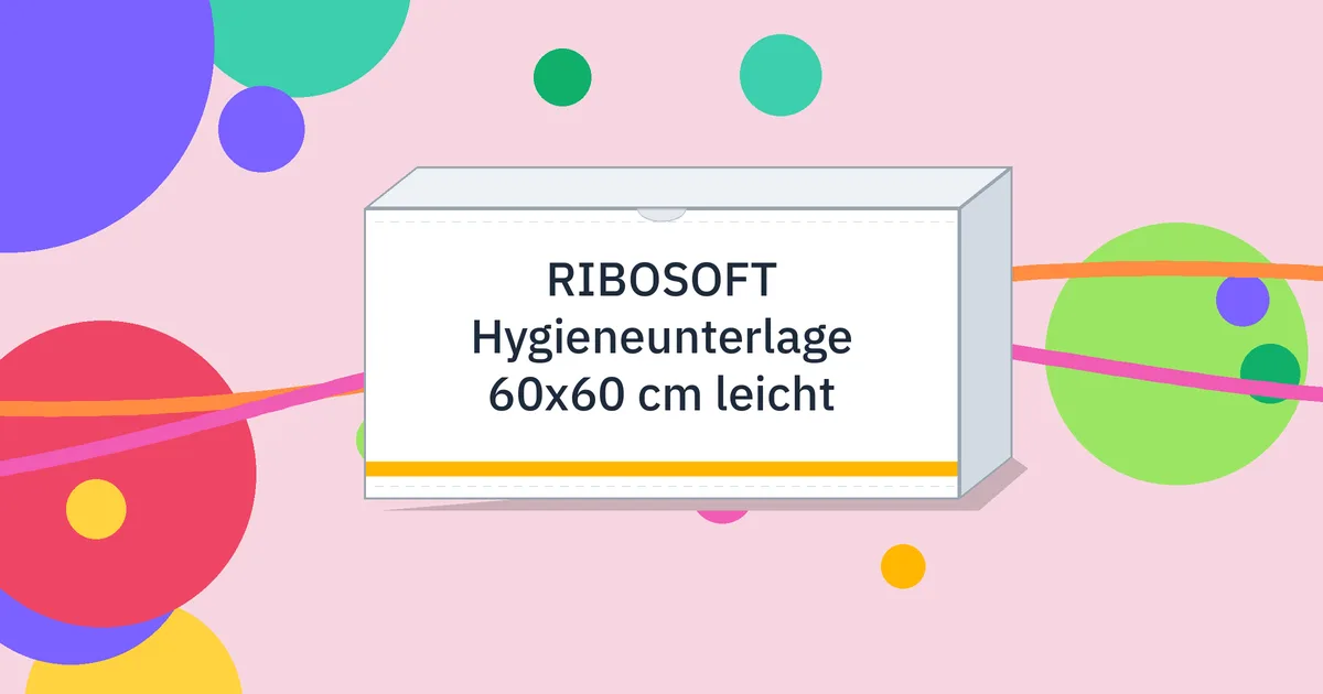 Symbolbild: Packung mit der Aufschrift RIBOSOFT Hygieneunterlage 60x60 cm leicht (PZN 13587774) – Verfügbarkeit und Bezug in Apotheken in Frankfurt am Main