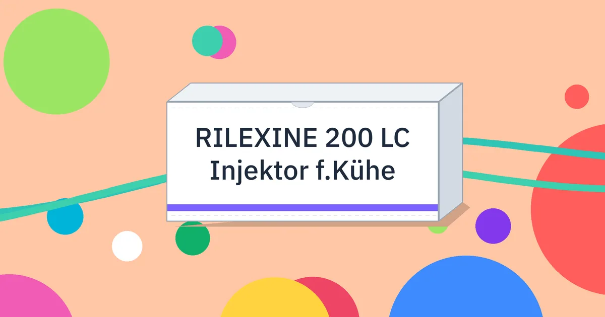 Symbolbild: Packung mit der Aufschrift RILEXINE 200 LC Injektor f.Kühe (PZN 01659534) – Verfügbarkeit und Bezug in Apotheken in Frankfurt am Main