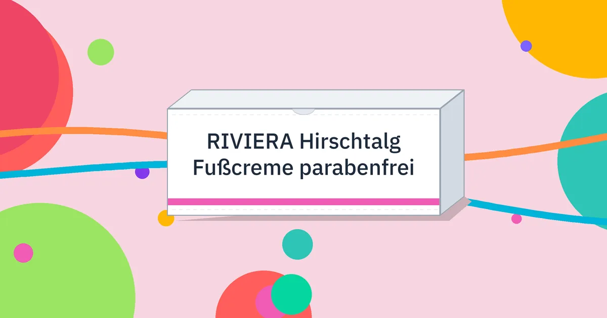 Symbolbild: Packung mit der Aufschrift RIVIERA Hirschtalg Fußcreme parabenfrei (PZN 11015269) – Verfügbarkeit und Bezug in Apotheken in Frankfurt am Main
