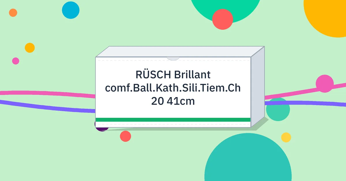 Symbolbild: Packung mit der Aufschrift RÜSCH Brillant comf.Ball.Kath.Sili.Tiem.Ch 20 41cm (PZN 02370066) – Verfügbarkeit und Bezug in Apotheken in Frankfurt am Main