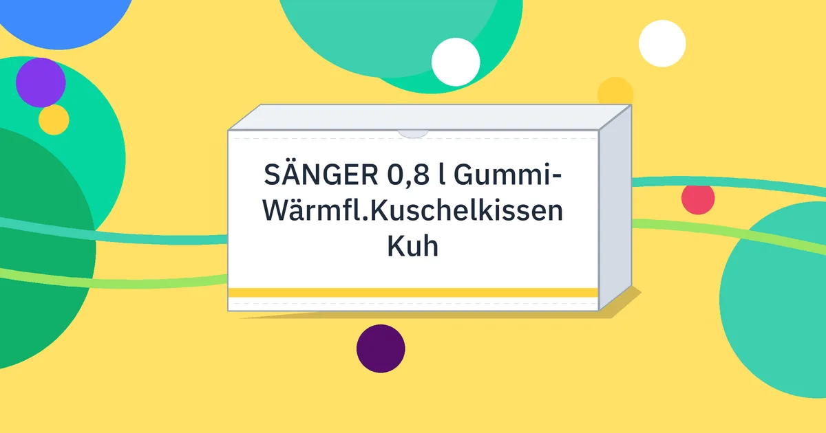Symbolbild: Packung mit der Aufschrift SÄNGER 0,8 l Gummi-Wärmfl.Kuschelkissen Kuh (PZN 04115852) – Verfügbarkeit und Bezug in Apotheken in Frankfurt am Main