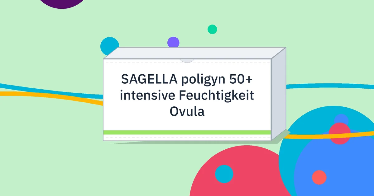 Symbolbild: Packung mit der Aufschrift SAGELLA poligyn 50+ intensive Feuchtigkeit Ovula (PZN 20214163) – Verfügbarkeit und Bezug in Apotheken in Frankfurt am Main