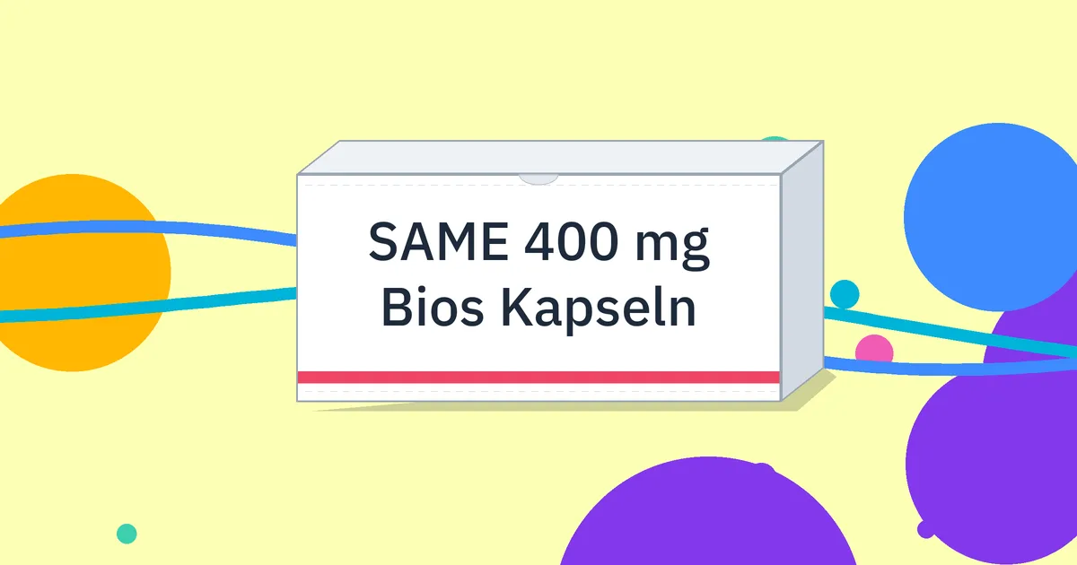 Symbolbild: Packung mit der Aufschrift SAME 400 mg Bios Kapseln (PZN 14296056) – Verfügbarkeit und Bezug in Apotheken in Frankfurt am Main