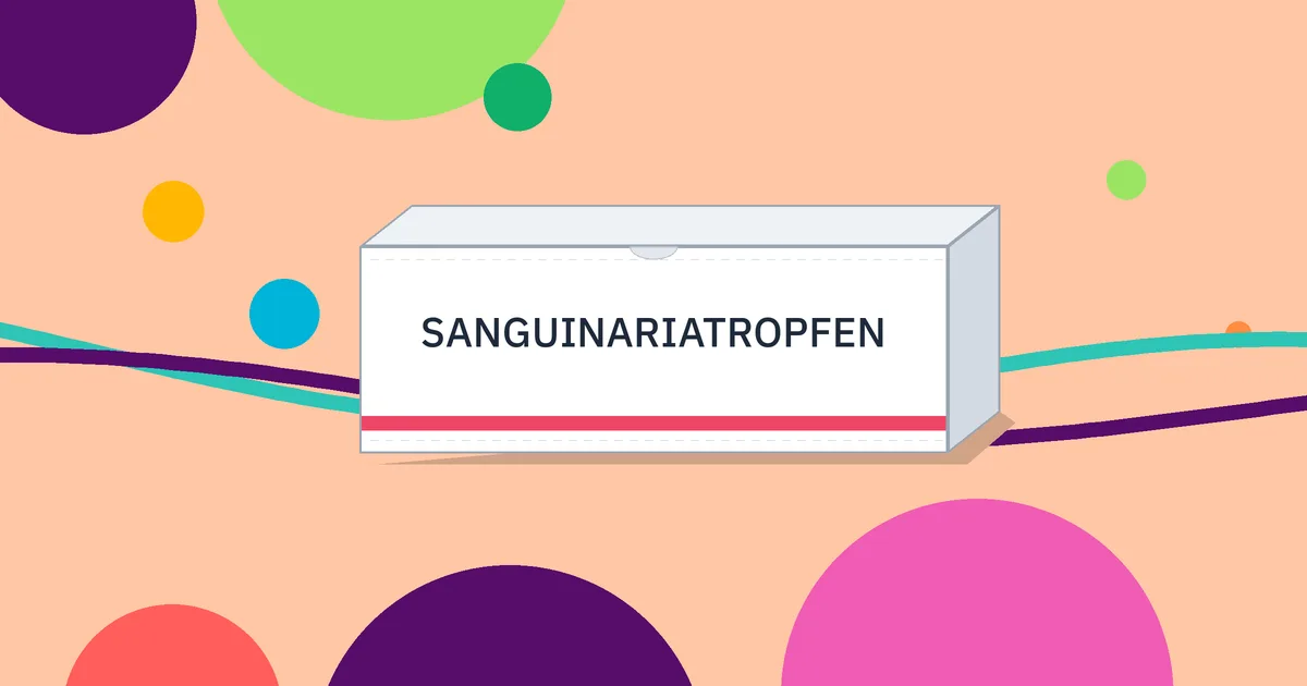 Symbolbild: Packung mit der Aufschrift SANGUINARIATROPFEN (PZN 12496029) – Verfügbarkeit und Bezug in Apotheken in Frankfurt am Main