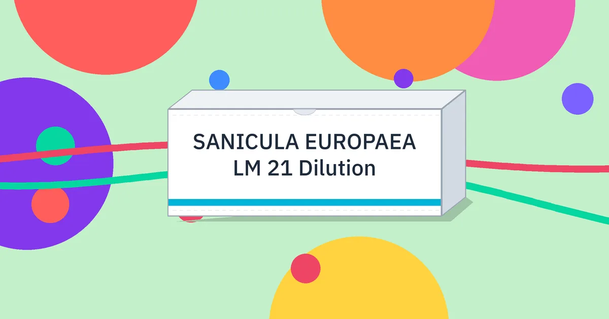 Symbolbild: Packung mit der Aufschrift SANICULA EUROPAEA LM 21 Dilution (PZN 13182296) – Verfügbarkeit und Bezug in Apotheken in Frankfurt am Main
