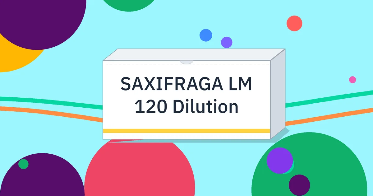 Symbolbild: Packung mit der Aufschrift SAXIFRAGA LM 120 Dilution (PZN 13688908) – Verfügbarkeit und Bezug in Apotheken in Frankfurt am Main