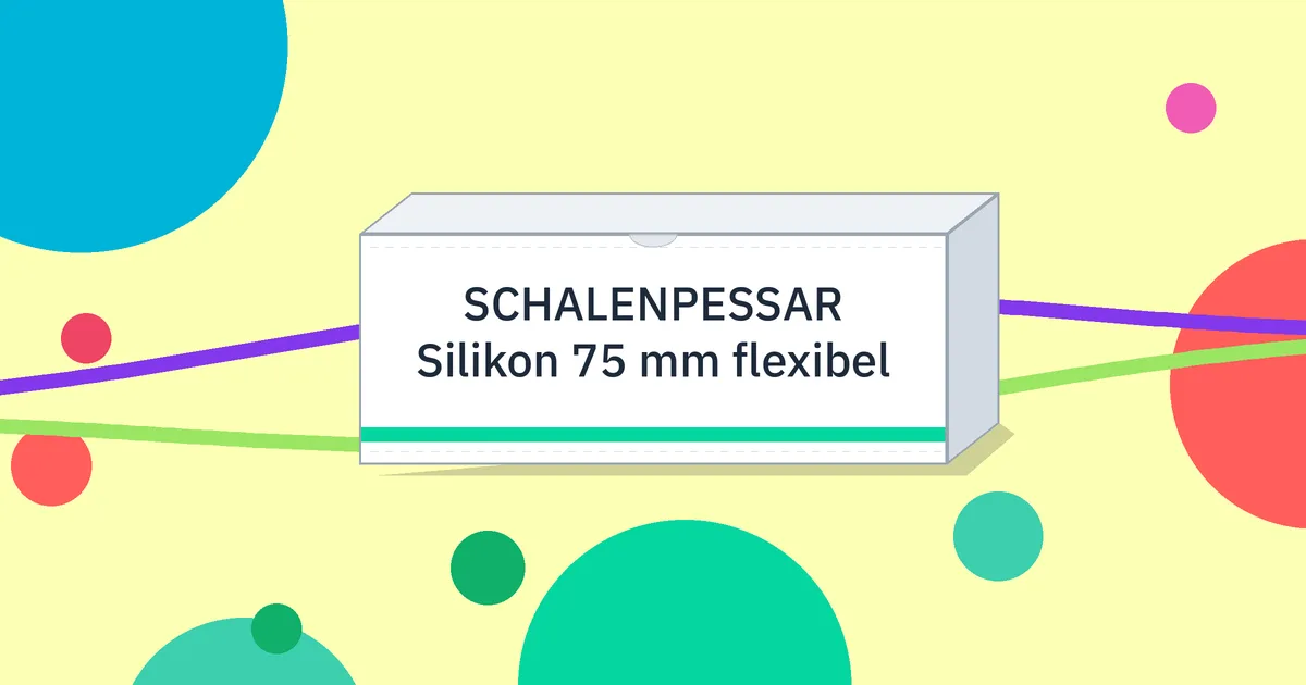 Symbolbild: Packung mit der Aufschrift SCHALENPESSAR Silikon 75 mm flexibel (PZN 03375232) – Verfügbarkeit und Bezug in Apotheken in Frankfurt am Main
