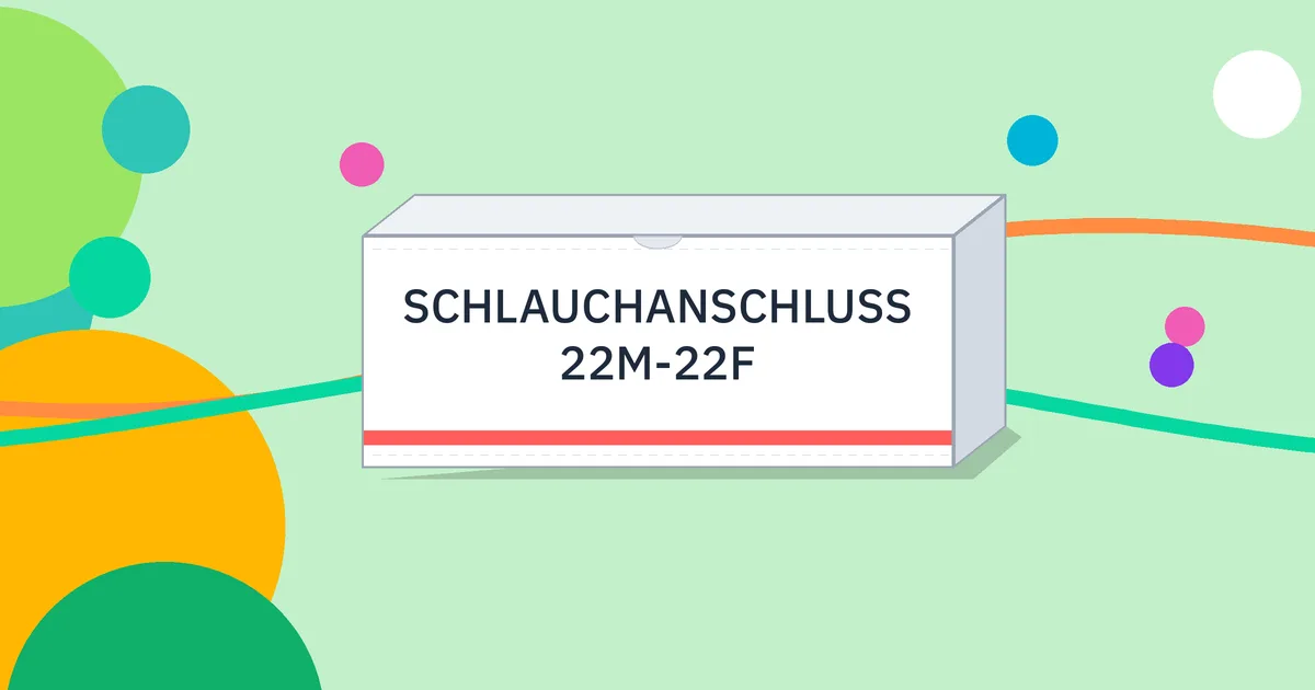 Symbolbild: Packung mit der Aufschrift SCHLAUCHANSCHLUSS 22M-22F (PZN 20205483) – Verfügbarkeit und Bezug in Apotheken in Frankfurt am Main