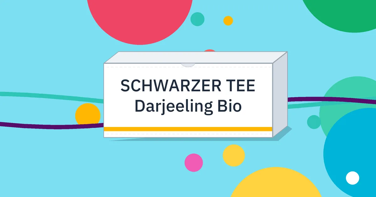 Symbolbild: Packung mit der Aufschrift SCHWARZER TEE Darjeeling Bio (PZN 10932029) – Verfügbarkeit und Bezug in Apotheken in Frankfurt am Main