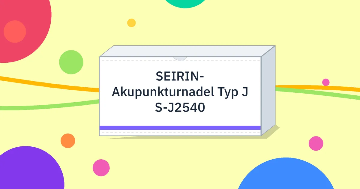 Symbolbild: Packung mit der Aufschrift SEIRIN-Akupunkturnadel Typ J S-J2540 (PZN 04965898) – Verfügbarkeit und Bezug in Apotheken in Frankfurt am Main