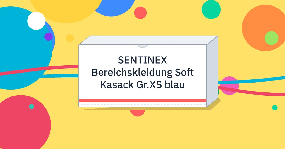 Symbolbild: Packung mit der Aufschrift SENTINEX Bereichskleidung Soft Kasack Gr.XS blau (PZN 09737765) – Verfügbarkeit und Bezug in Apotheken in Frankfurt am Main