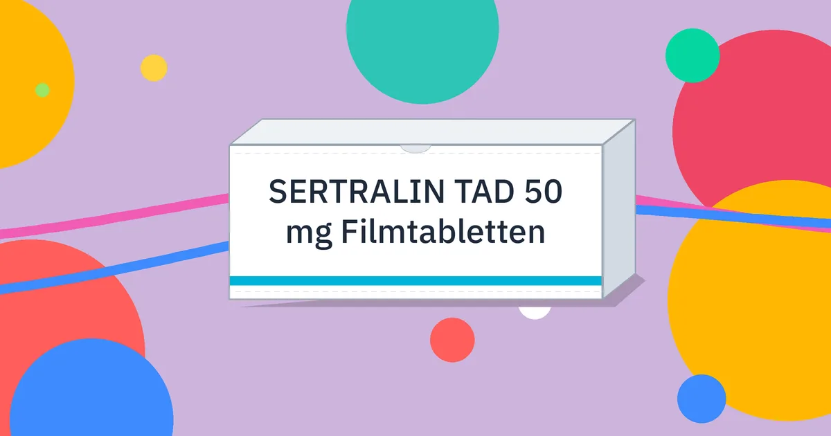 Symbolbild: Packung mit der Aufschrift SERTRALIN TAD 50 mg Filmtabletten (PZN 16804189) – Verfügbarkeit und Bezug in Apotheken in Frankfurt am Main
