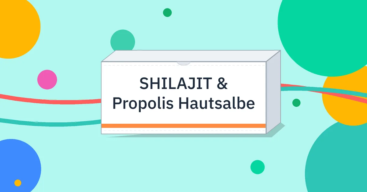 Symbolbild: Packung mit der Aufschrift SHILAJIT & Propolis Hautsalbe (PZN 18297302) – Verfügbarkeit und Bezug in Apotheken in Frankfurt am Main