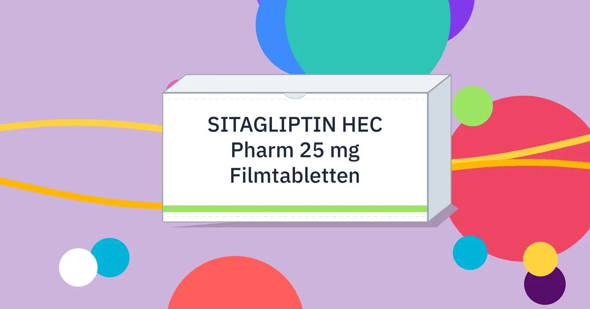 Symbolbild: Packung mit der Aufschrift SITAGLIPTIN HEC Pharm 25 mg Filmtabletten (PZN 20586700) – Verfügbarkeit und Bezug in Apotheken in Frankfurt am Main