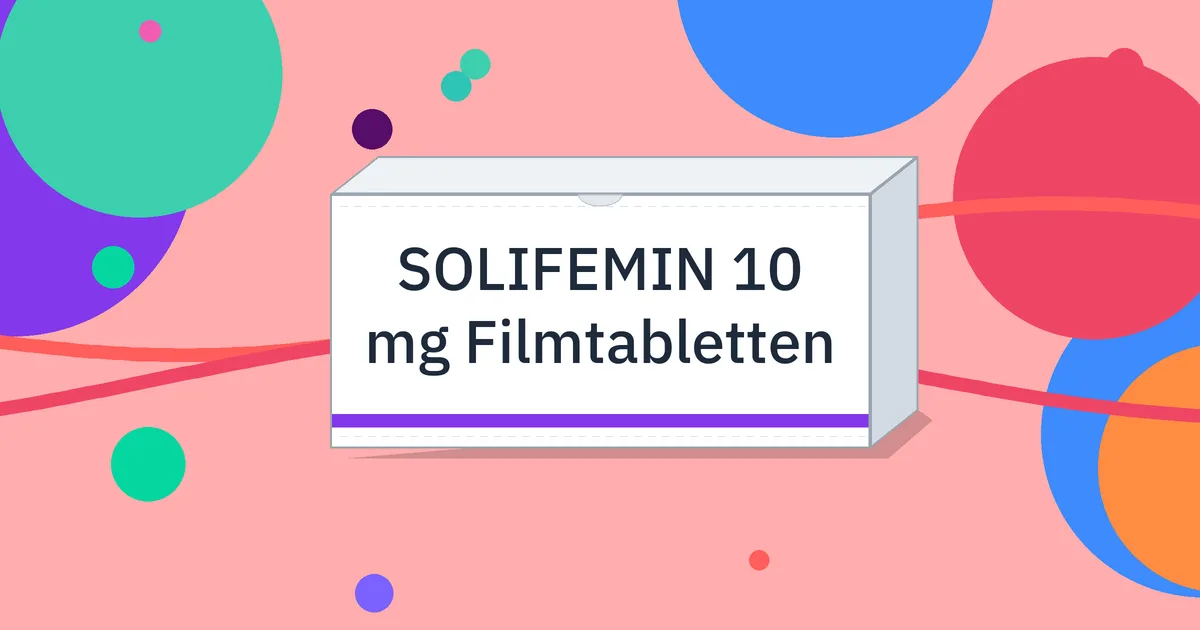 Symbolbild: Packung mit der Aufschrift SOLIFEMIN 10 mg Filmtabletten (PZN 15571381) – Verfügbarkeit und Bezug in Apotheken in Frankfurt am Main