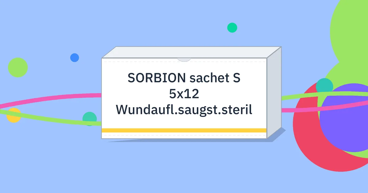 Symbolbild: Packung mit der Aufschrift SORBION sachet S 5x12 Wundaufl.saugst.steril (PZN 06099212) – Verfügbarkeit und Bezug in Apotheken in Frankfurt am Main