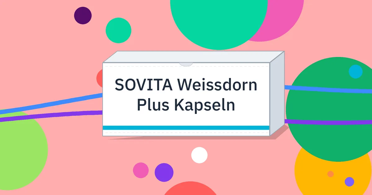 Symbolbild: Packung mit der Aufschrift SOVITA Weissdorn Plus Kapseln (PZN 11590602) – Verfügbarkeit und Bezug in Apotheken in Frankfurt am Main