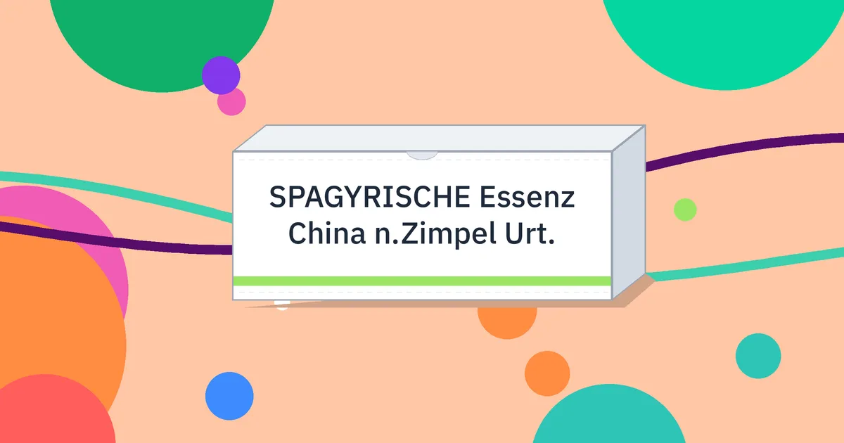 Symbolbild: Packung mit der Aufschrift SPAGYRISCHE Essenz China n.Zimpel Urt. (PZN 02779513) – Verfügbarkeit und Bezug in Apotheken in Frankfurt am Main