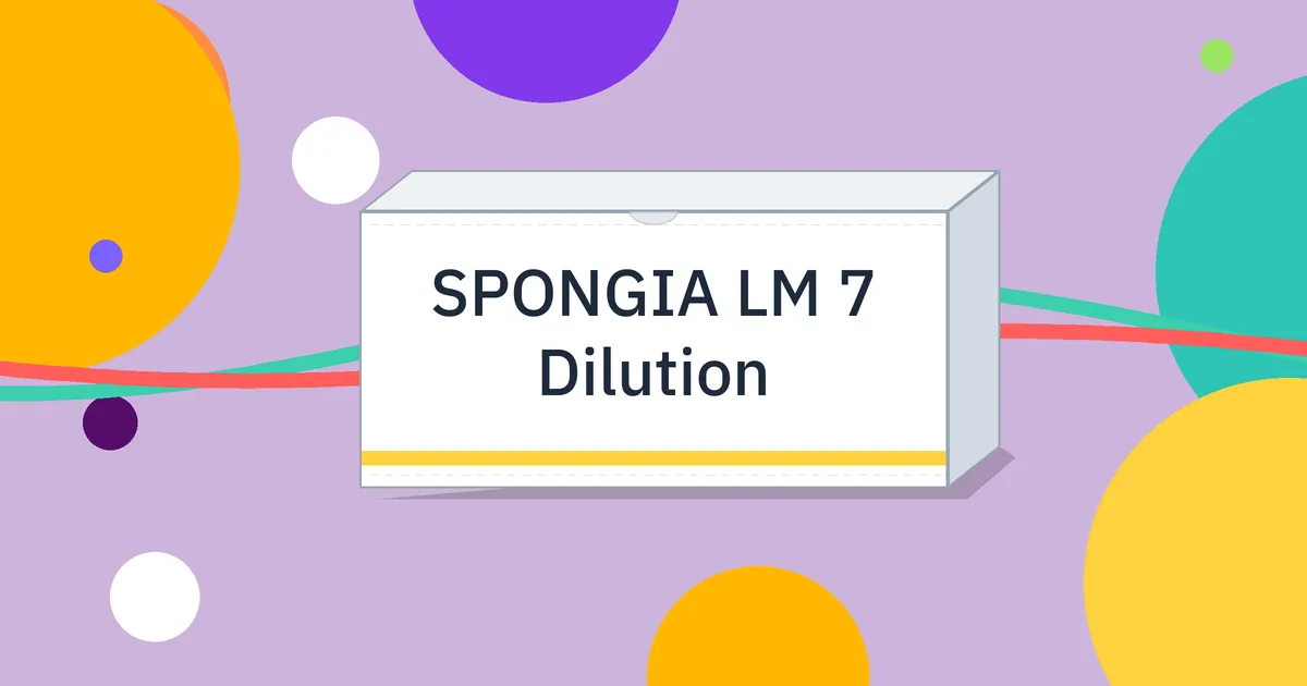 Symbolbild: Packung mit der Aufschrift SPONGIA LM 7 Dilution (PZN 13196453) – Verfügbarkeit und Bezug in Apotheken in Frankfurt am Main