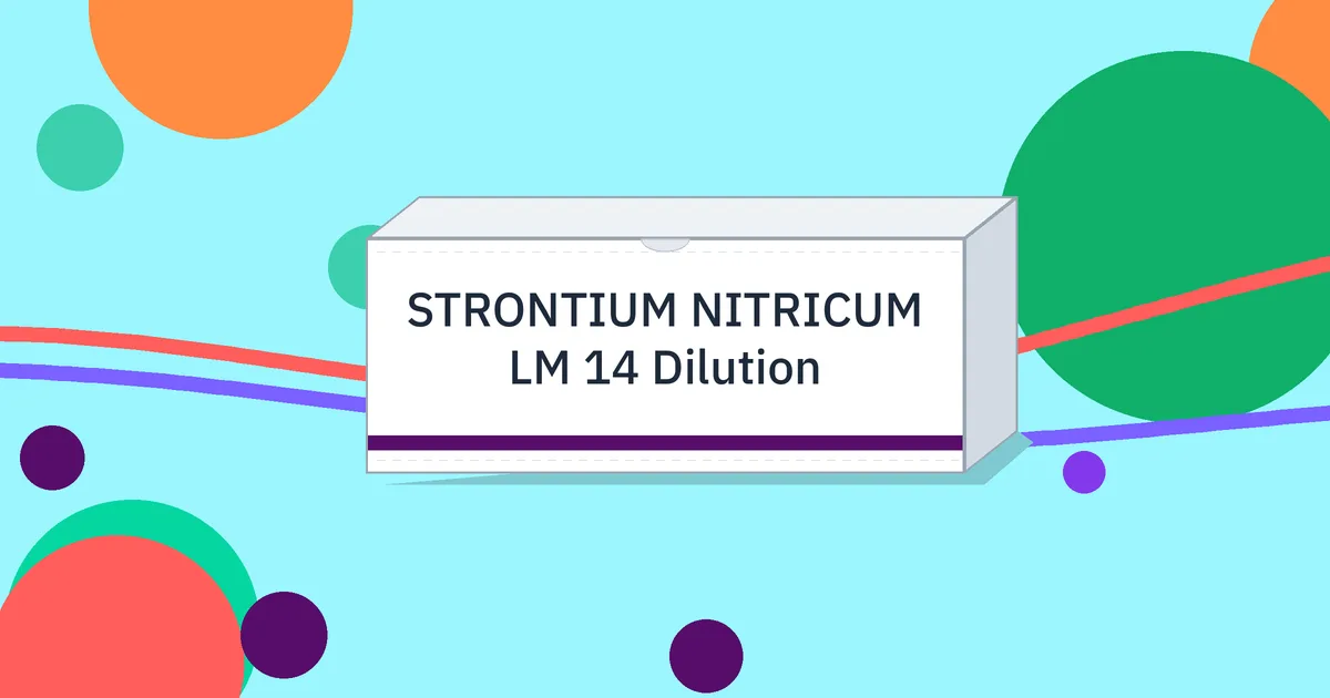 Symbolbild: Packung mit der Aufschrift STRONTIUM NITRICUM LM 14 Dilution (PZN 13204431) – Verfügbarkeit und Bezug in Apotheken in Frankfurt am Main