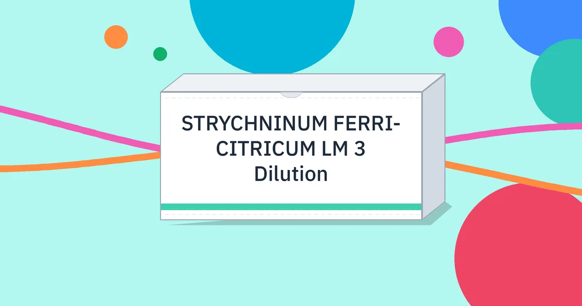 Symbolbild: Packung mit der Aufschrift STRYCHNINUM FERRI-CITRICUM LM 3 Dilution (PZN 13206140) – Verfügbarkeit und Bezug in Apotheken in Frankfurt am Main