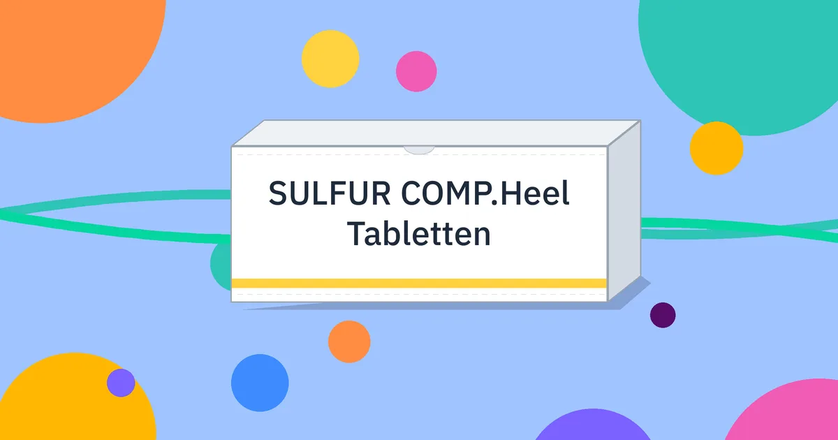 Symbolbild: Packung mit der Aufschrift SULFUR COMP.Heel Tabletten (PZN 08818987) – Verfügbarkeit und Bezug in Apotheken in Frankfurt am Main