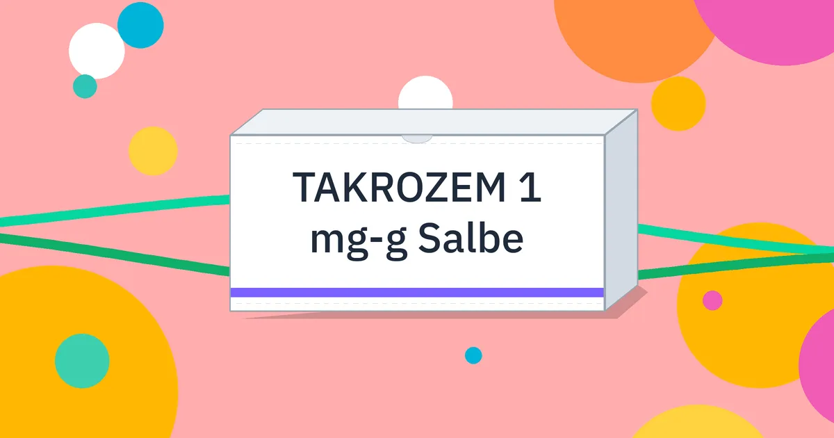 Symbolbild: Packung mit der Aufschrift TAKROZEM 1 mg-g Salbe (PZN 18363803) – Verfügbarkeit und Bezug in Apotheken in Frankfurt am Main