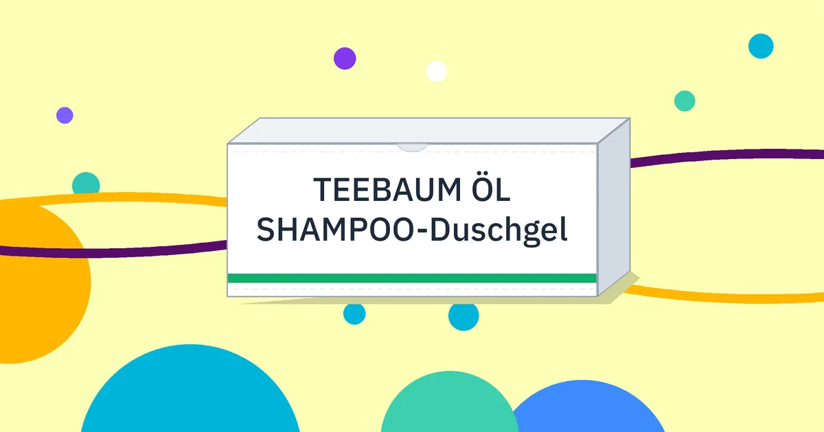 Symbolbild: Packung mit der Aufschrift TEEBAUM ÖL SHAMPOO-Duschgel (PZN 07565627) – Verfügbarkeit und Bezug in Apotheken in Frankfurt am Main