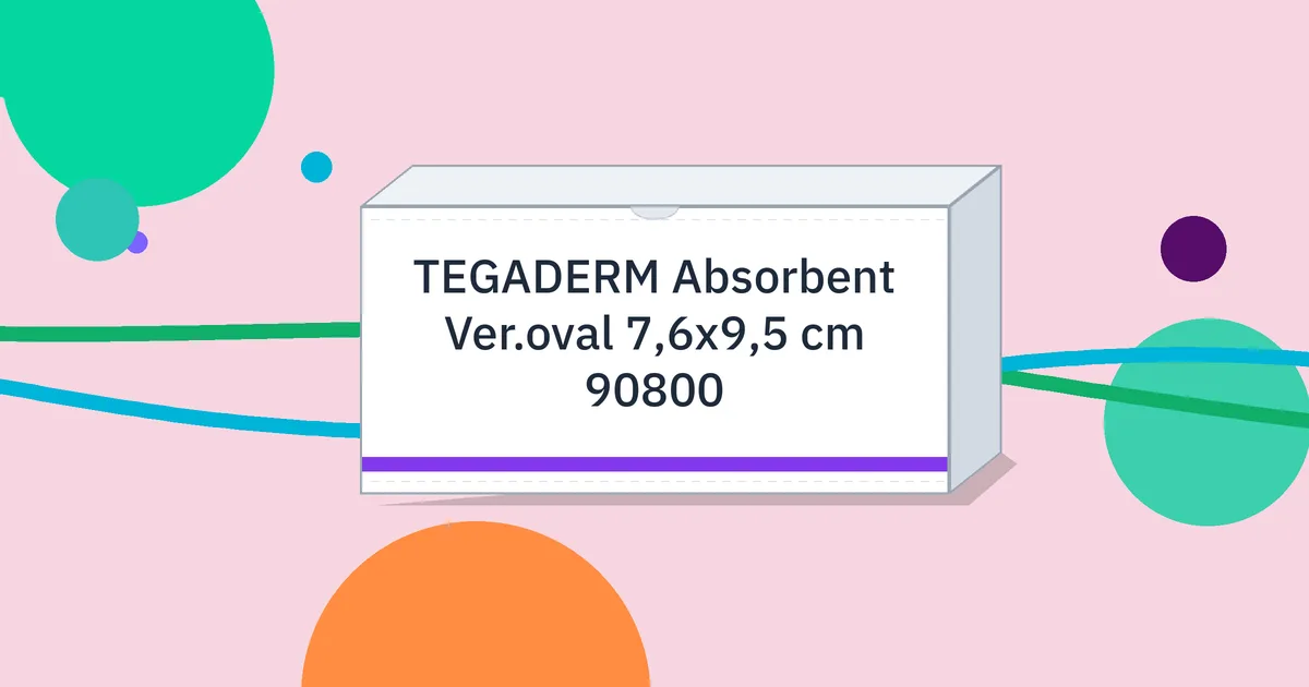 Symbolbild: Packung mit der Aufschrift TEGADERM Absorbent Ver.oval 7,6x9,5 cm 90800 (PZN 09043867) – Verfügbarkeit und Bezug in Apotheken in Frankfurt am Main