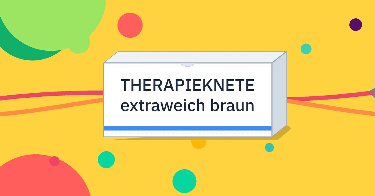 Symbolbild: Packung mit der Aufschrift THERAPIEKNETE extraweich braun (PZN 15658751) – Verfügbarkeit und Bezug in Apotheken in Frankfurt am Main