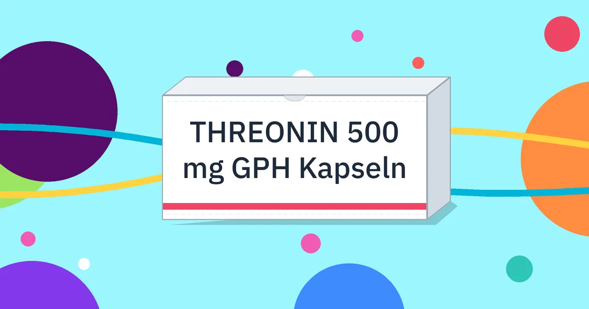Symbolbild: Packung mit der Aufschrift THREONIN 500 mg GPH Kapseln (PZN 00128705) – Verfügbarkeit und Bezug in Apotheken in Frankfurt am Main