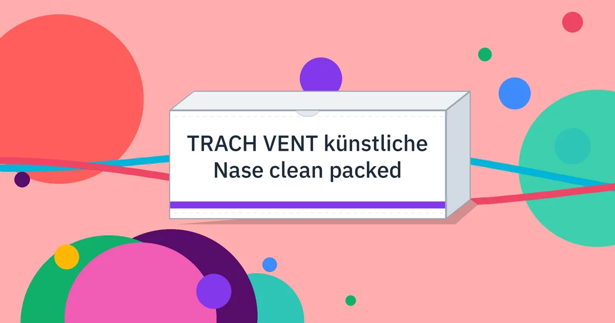 Symbolbild: Packung mit der Aufschrift TRACH VENT künstliche Nase clean packed (PZN 00224515) – Verfügbarkeit und Bezug in Apotheken in Frankfurt am Main