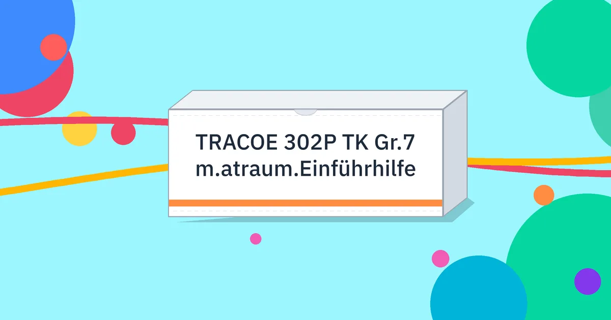 Symbolbild: Packung mit der Aufschrift TRACOE 302P TK Gr.7 m.atraum.Einführhilfe (PZN 04924445) – Verfügbarkeit und Bezug in Apotheken in Frankfurt am Main