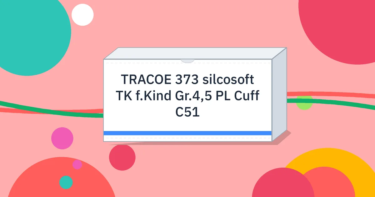 Symbolbild: Packung mit der Aufschrift TRACOE 373 silcosoft TK f.Kind Gr.4,5 PL Cuff C51 (PZN 14317367) – Verfügbarkeit und Bezug in Apotheken in Frankfurt am Main
