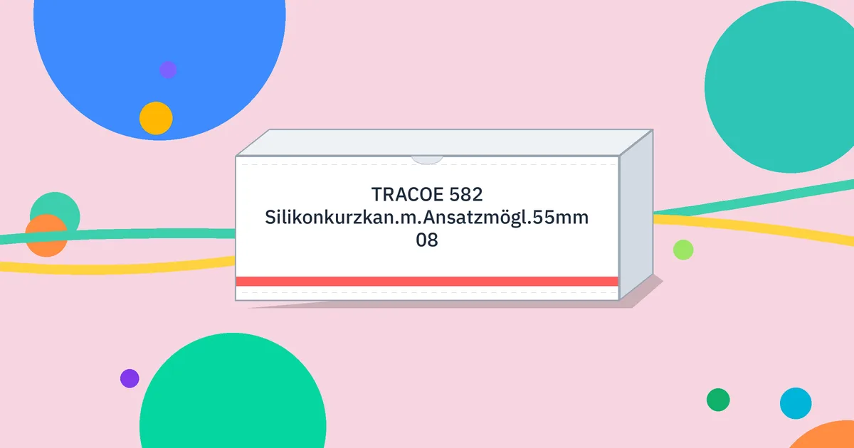 Symbolbild: Packung mit der Aufschrift TRACOE 582 Silikonkurzkan.m.Ansatzmögl.55mm 08 (PZN 05881413) – Verfügbarkeit und Bezug in Apotheken in Frankfurt am Main