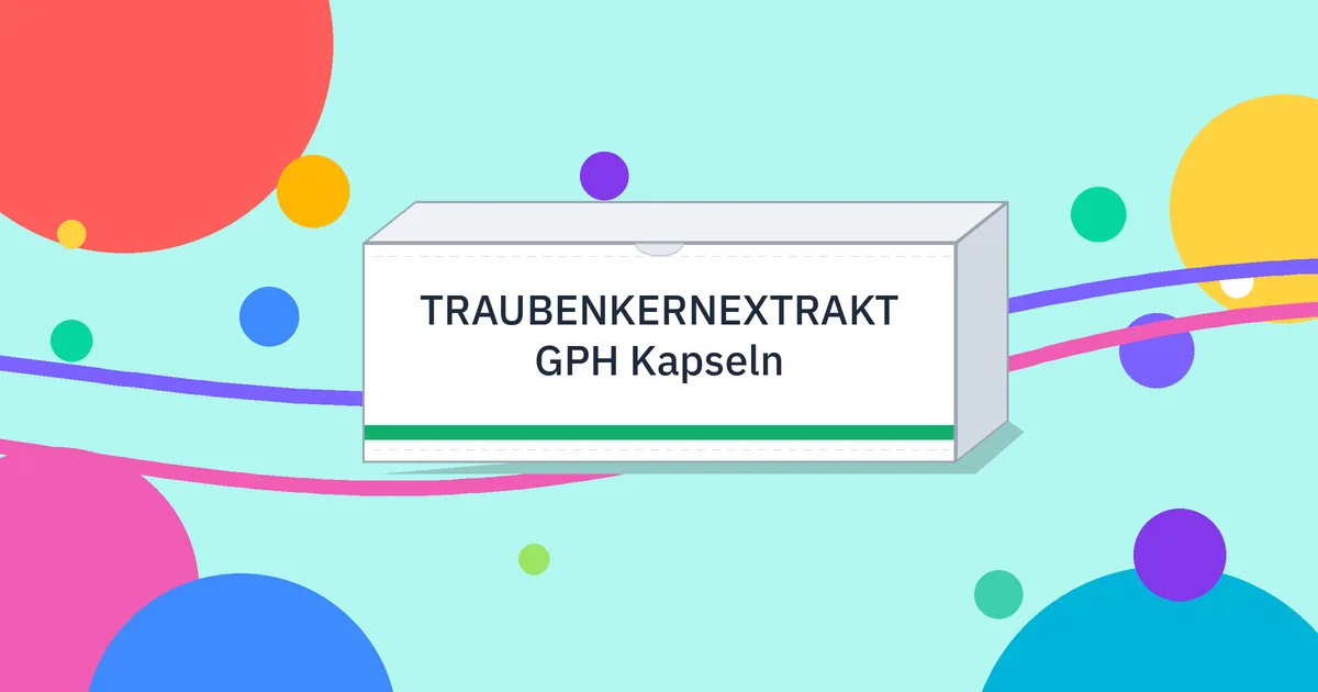 Symbolbild: Packung mit der Aufschrift TRAUBENKERNEXTRAKT GPH Kapseln (PZN 00896723) – Verfügbarkeit und Bezug in Apotheken in Frankfurt am Main