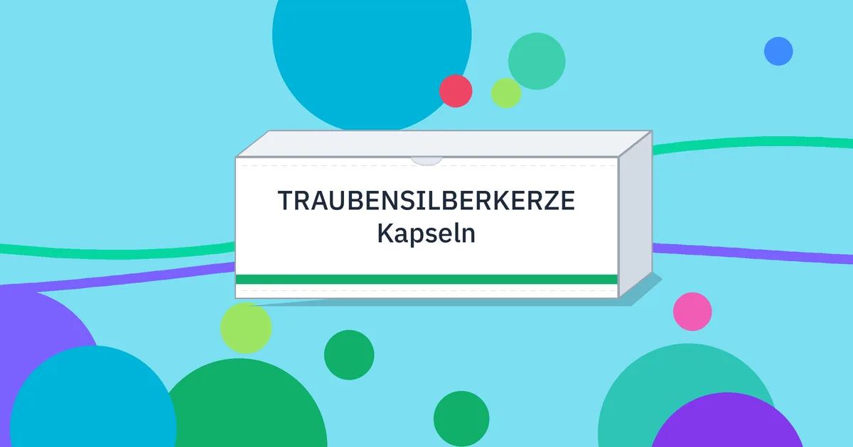 Symbolbild: Packung mit der Aufschrift TRAUBENSILBERKERZE Kapseln (PZN 00003955) – Verfügbarkeit und Bezug in Apotheken in Frankfurt am Main