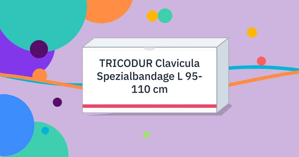 Symbolbild: Packung mit der Aufschrift TRICODUR Clavicula Spezialbandage L 95-110 cm (PZN 03486279) – Verfügbarkeit und Bezug in Apotheken in Frankfurt am Main