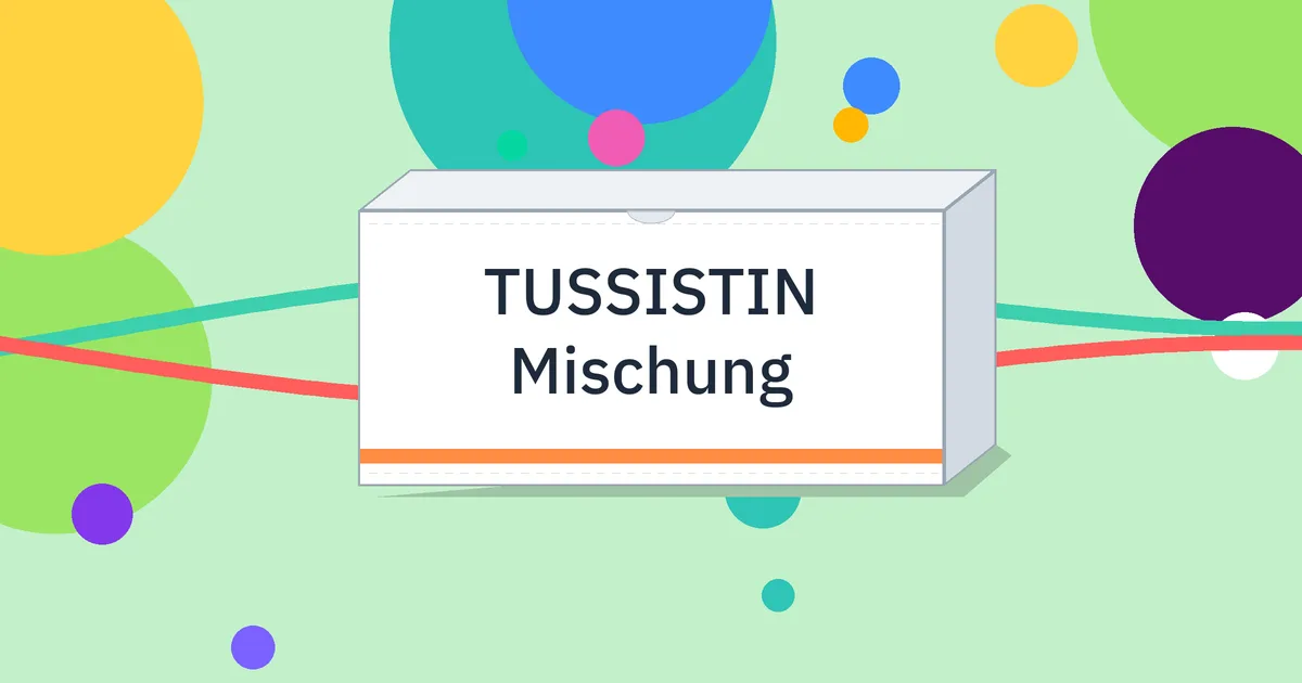 Symbolbild: Packung mit der Aufschrift TUSSISTIN Mischung (PZN 01056126) – Verfügbarkeit und Bezug in Apotheken in Frankfurt am Main