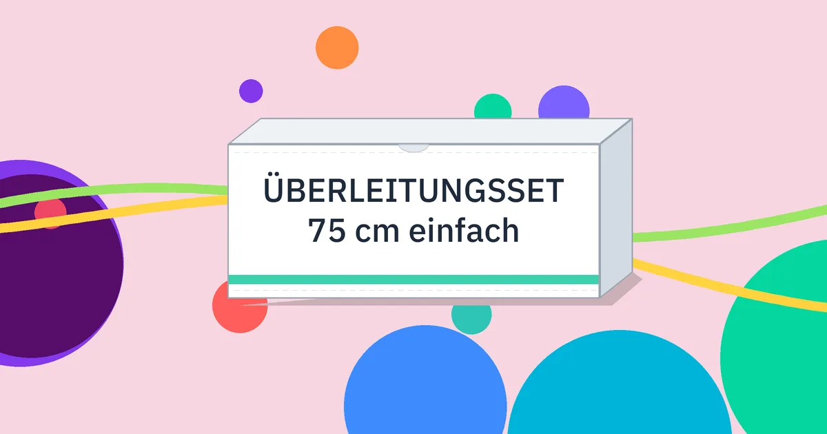 Symbolbild: Packung mit der Aufschrift ÜBERLEITUNGSSET 75 cm einfach (PZN 13230523) – Verfügbarkeit und Bezug in Apotheken in Frankfurt am Main