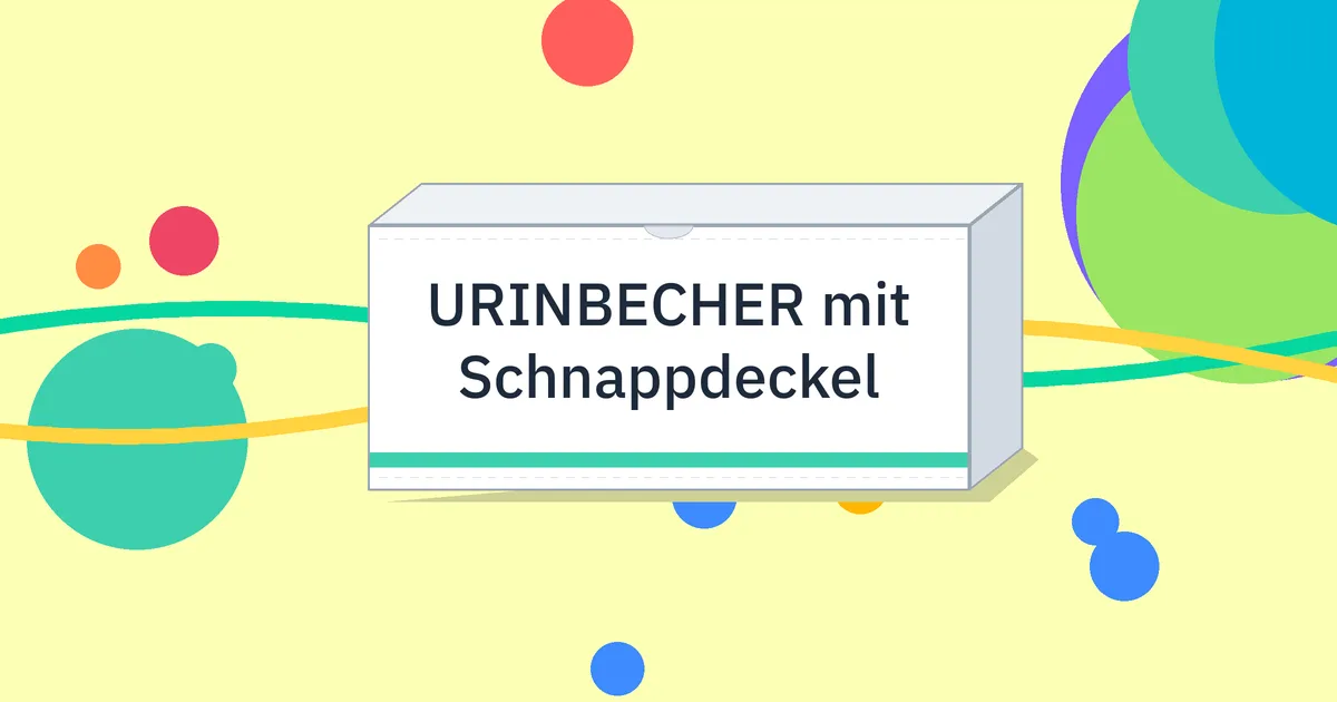 Symbolbild: Packung mit der Aufschrift URINBECHER mit Schnappdeckel (PZN 01040467) – Verfügbarkeit und Bezug in Apotheken in Frankfurt am Main