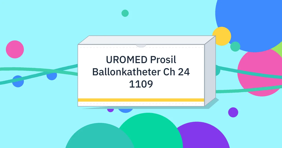 Symbolbild: Packung mit der Aufschrift UROMED Prosil Ballonkatheter Ch 24 1109 (PZN 05356061) – Verfügbarkeit und Bezug in Apotheken in Frankfurt am Main