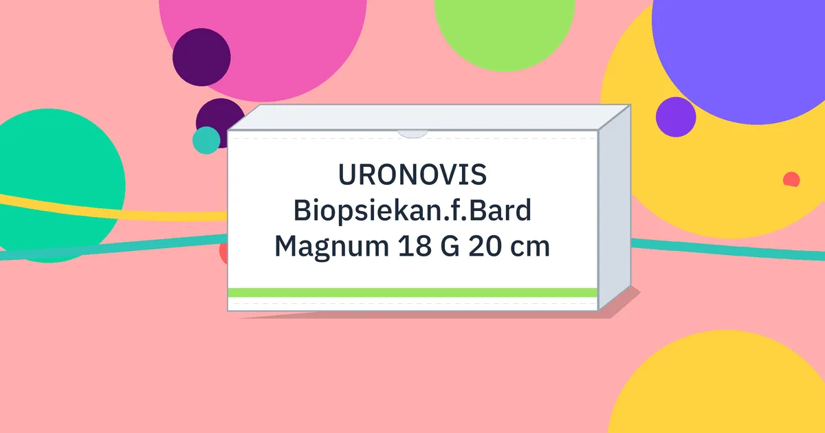 Symbolbild: Packung mit der Aufschrift URONOVIS Biopsiekan.f.Bard Magnum 18 G 20 cm (PZN 00817132) – Verfügbarkeit und Bezug in Apotheken in Frankfurt am Main