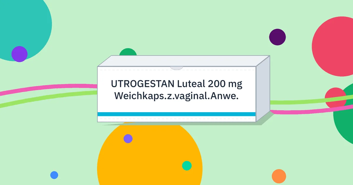 Symbolbild: Packung mit der Aufschrift UTROGESTAN Luteal 200 mg Weichkaps.z.vaginal.Anwe. (PZN 17971305) – Verfügbarkeit und Bezug in Apotheken in Frankfurt am Main