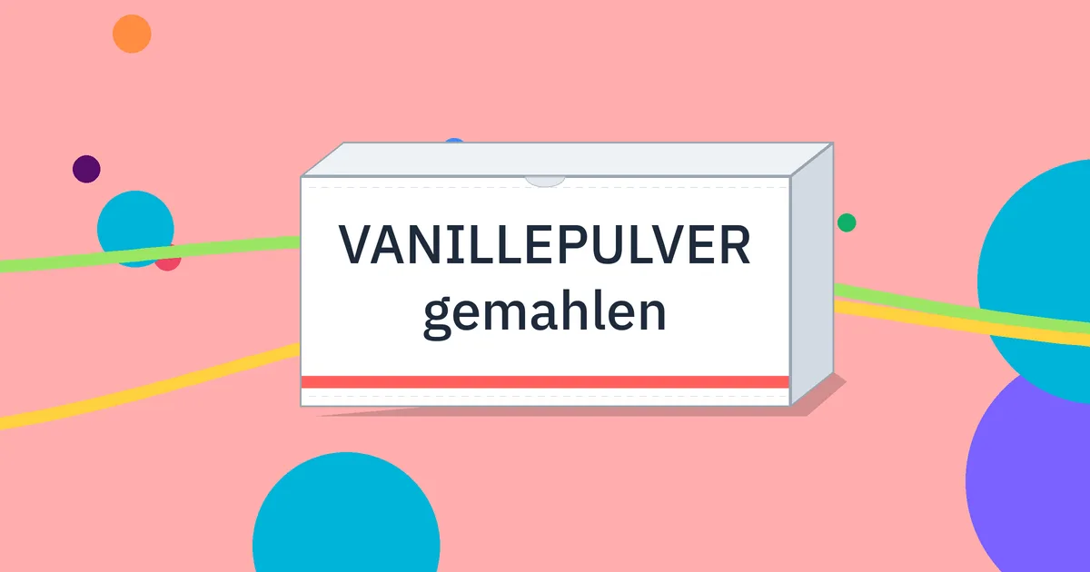 Symbolbild: Packung mit der Aufschrift VANILLEPULVER gemahlen (PZN 16617576) – Verfügbarkeit und Bezug in Apotheken in Frankfurt am Main