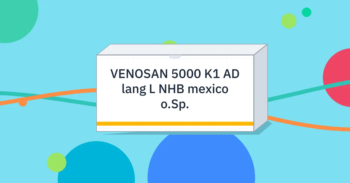 Symbolbild: Packung mit der Aufschrift VENOSAN 5000 K1 AD lang L NHB mexico o.Sp. (PZN 14429273) – Verfügbarkeit und Bezug in Apotheken in Frankfurt am Main