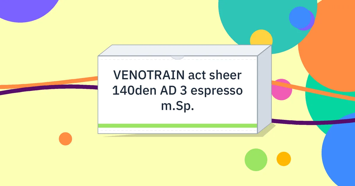 Symbolbild: Packung mit der Aufschrift VENOTRAIN act sheer 140den AD 3 espresso m.Sp. (PZN 16209280) – Verfügbarkeit und Bezug in Apotheken in Frankfurt am Main