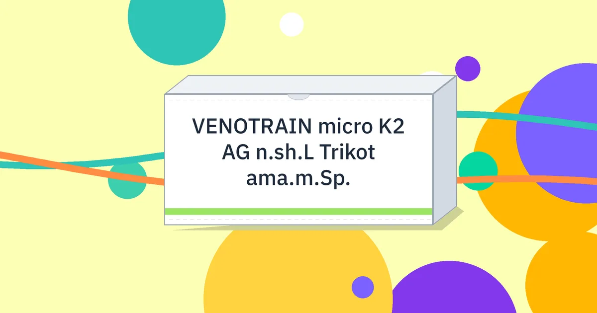 Symbolbild: Packung mit der Aufschrift VENOTRAIN micro K2 AG n.sh.L Trikot ama.m.Sp. (PZN 05712567) – Verfügbarkeit und Bezug in Apotheken in Frankfurt am Main